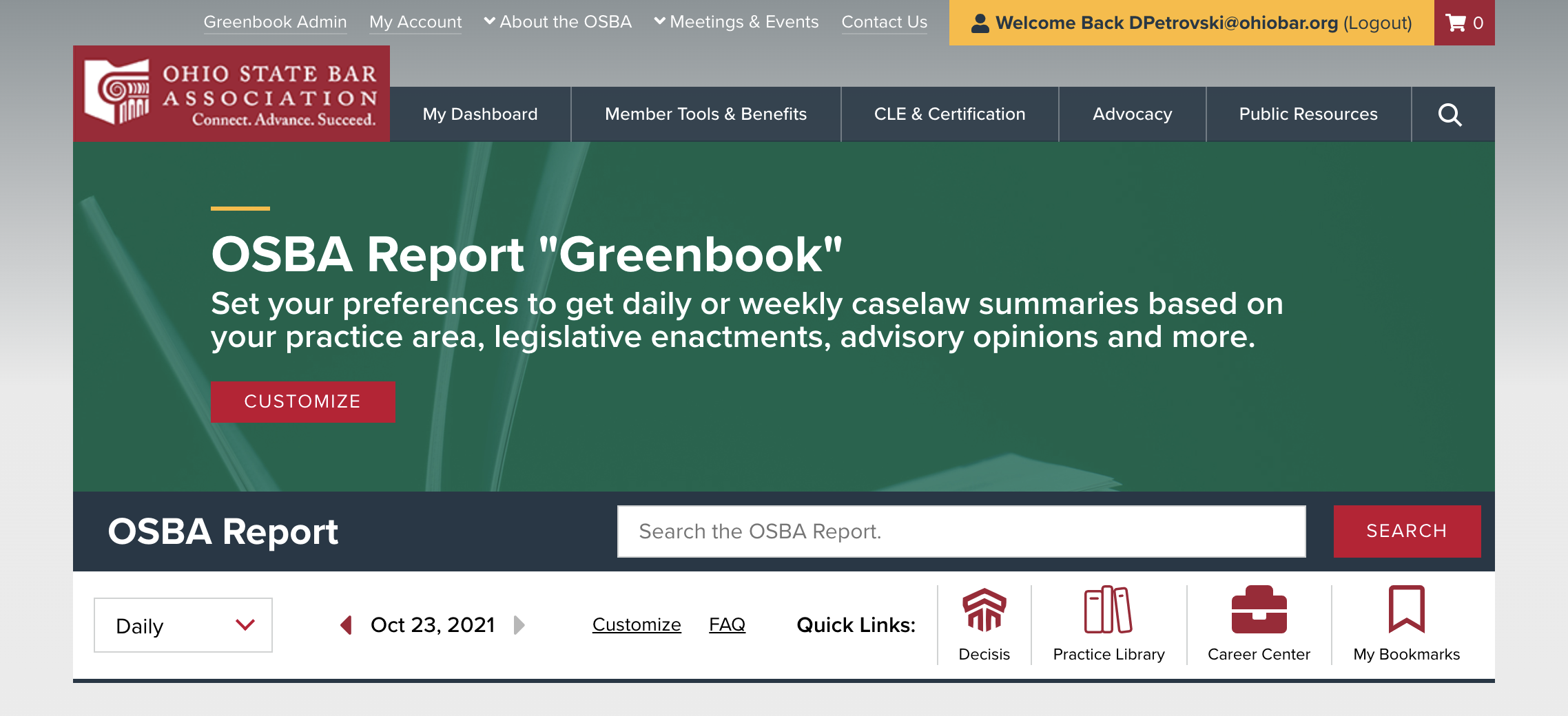 NEW Look and NEW Content for the OSBA Report "Greenbook"